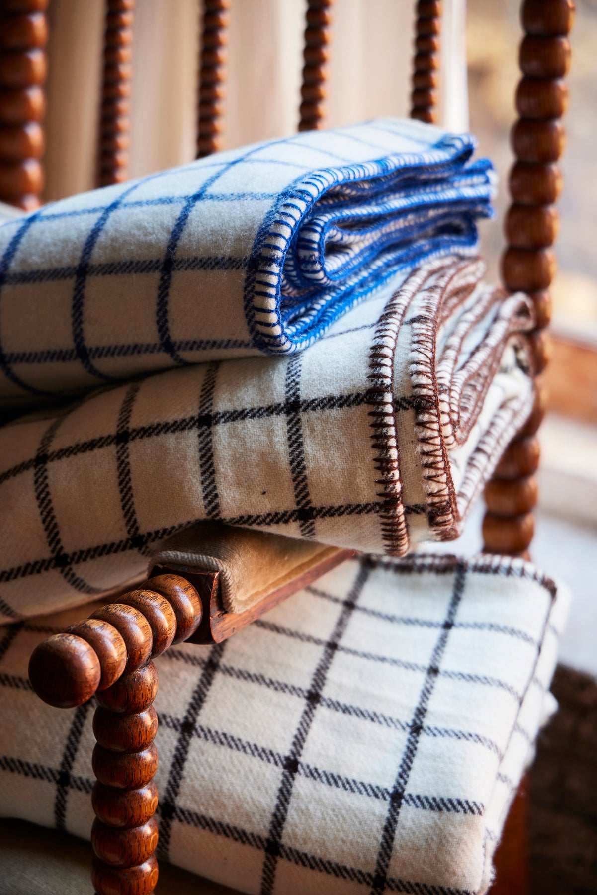 Irish Wool Checked Blanket in Brown – Tori Jones Studio