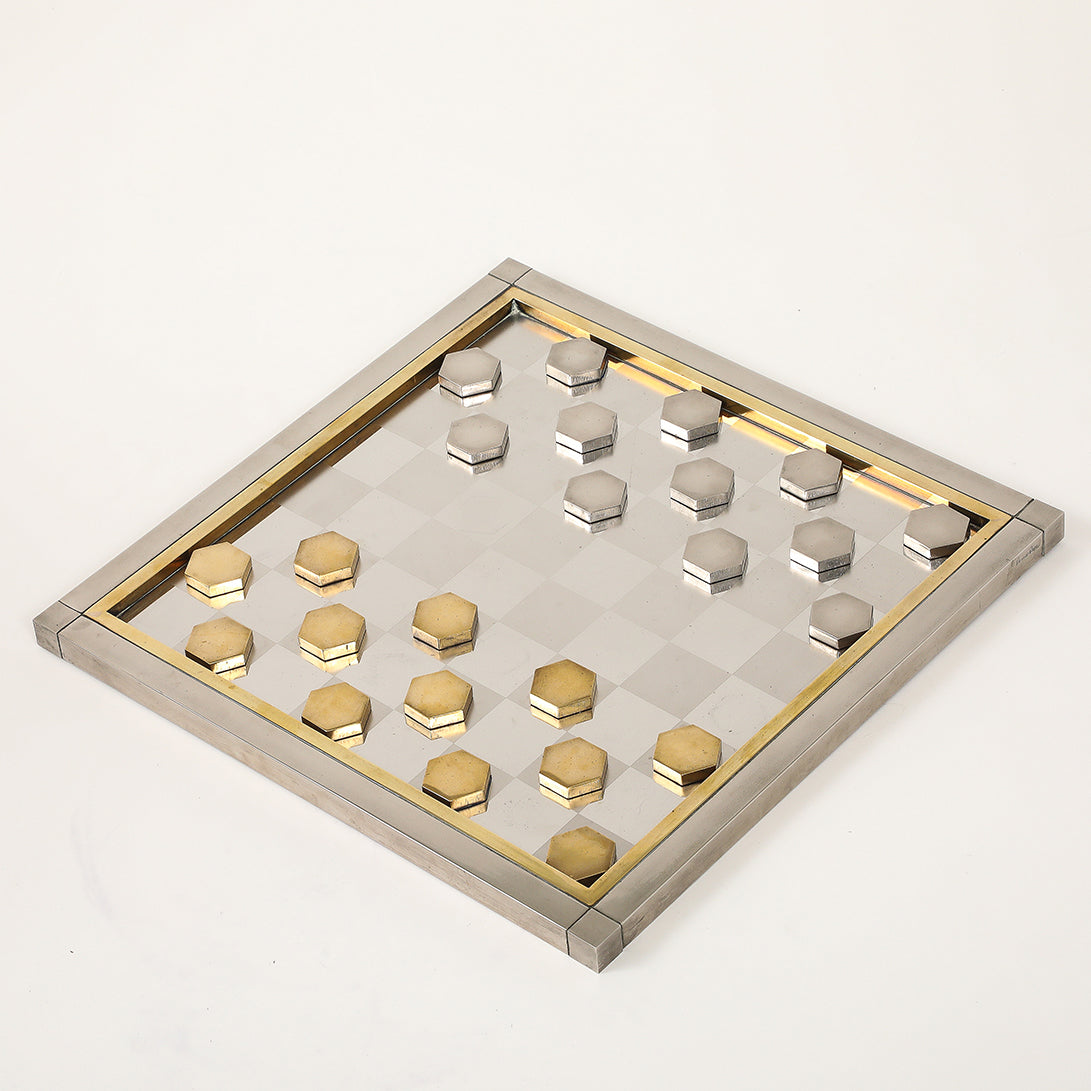 Vintage Brass & Chrome Checkerboard by Romeo Rega – Tori Jones Studio