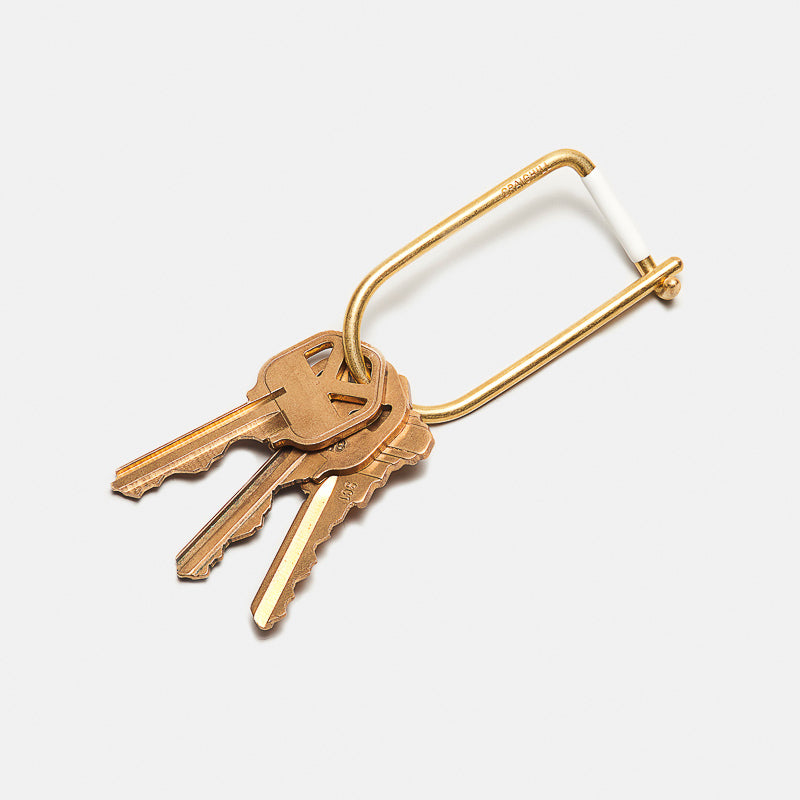 White Enamel Brass Keyring – Tori Jones Studio