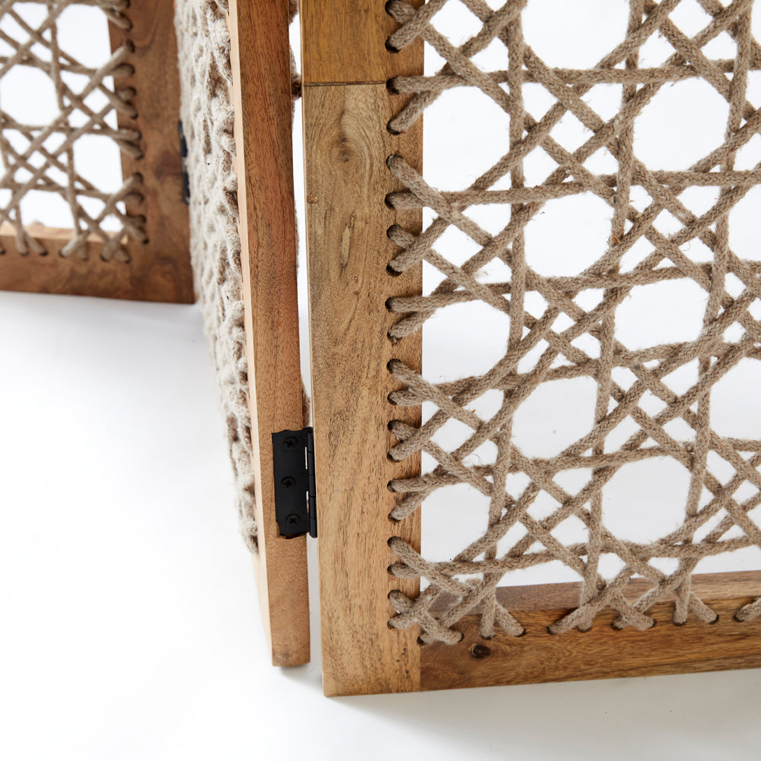 Vintage Folding Screen with Rope Panels – Tori Jones Studio